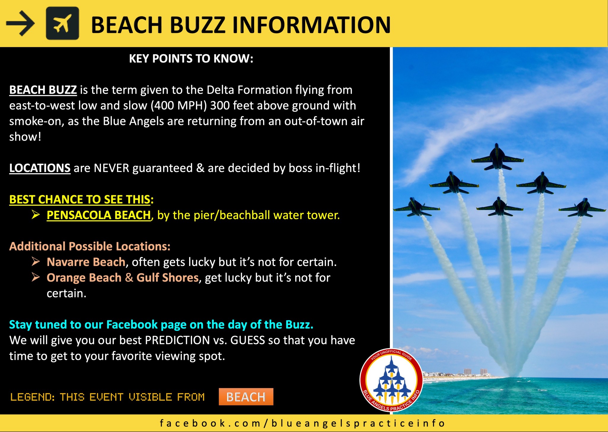 Beach Buzzes – Blue Angels Practice Info